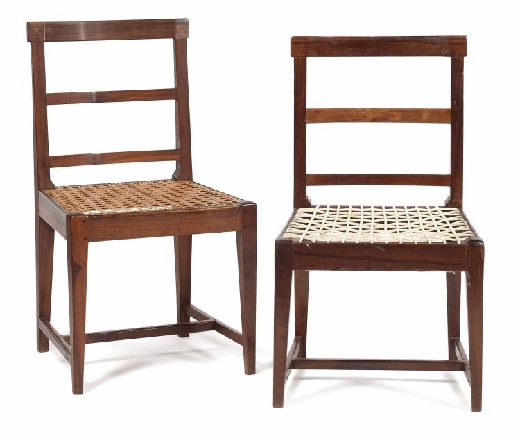 Two Overberg stinkwood side chairs, 19th century each with curved ...