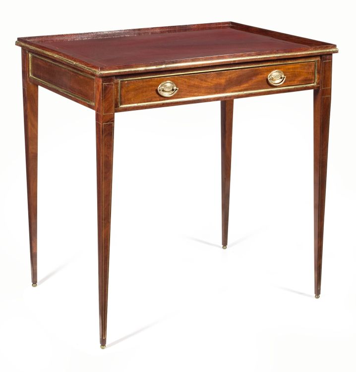A Dutch mahogany and brass inlaid side table, early 19th century ...