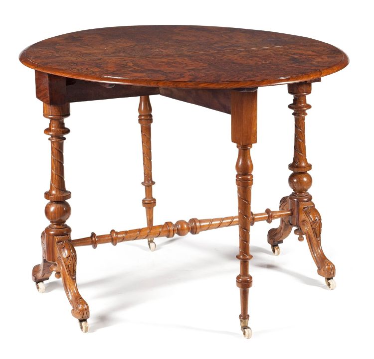 A Victorian walnut drop-side table | Strauss & Co