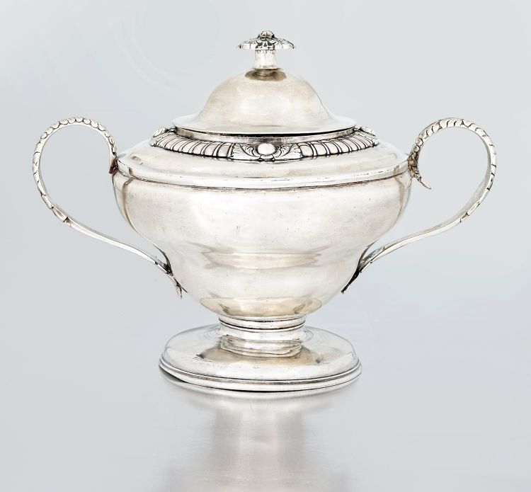 A Cape silver two-handled sugar bowl and cover, Lawrence Holme ...