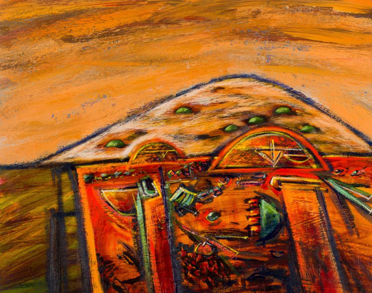 Abstract Landscape with Built Structures by Henk Serfontein | Strauss & Co