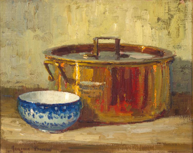 Still Life with a Copper Pot and a Blue and White Bowl by Adriaan ...