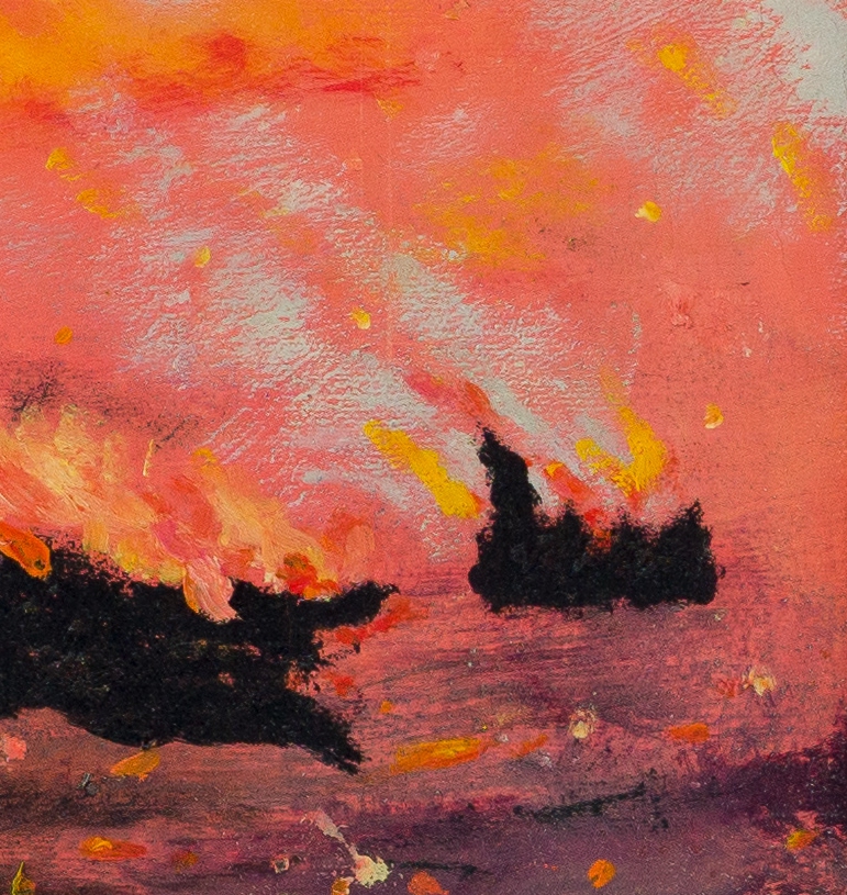 Bushveld Fire with Blackbirds Consuming Insects, W. Tvl by John ...