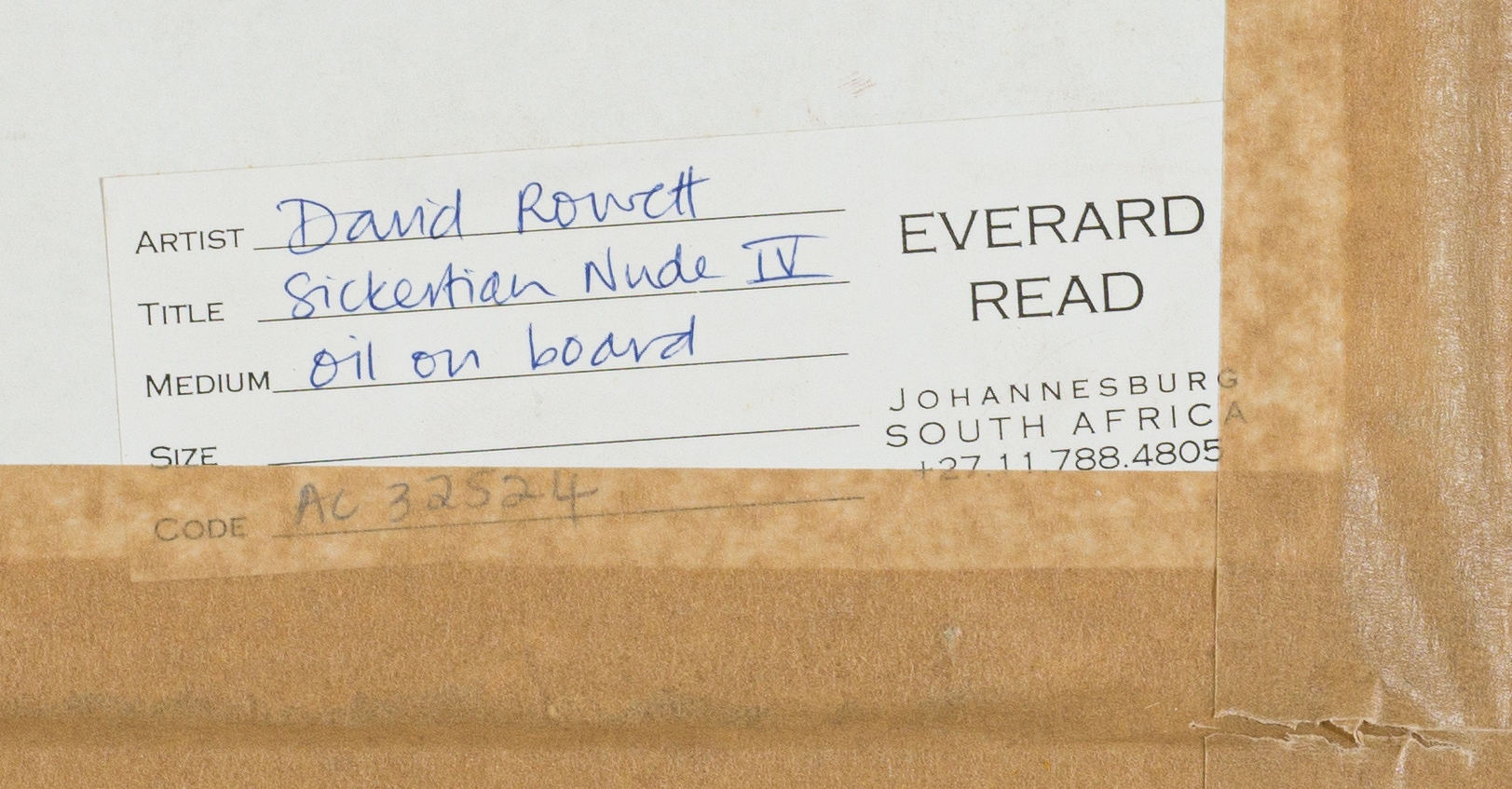 Sickertian Nude IV by David Rowett | Strauss & Co