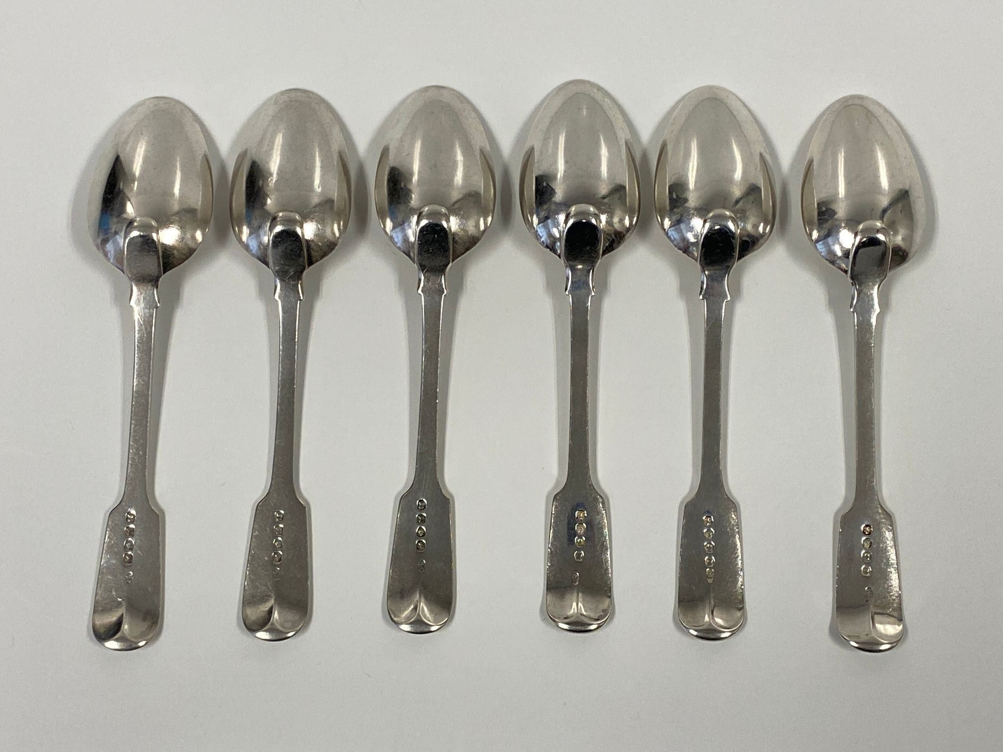Six silver 'Fiddle' pattern dessert spoons, Paul Storr, London, 1816 ...